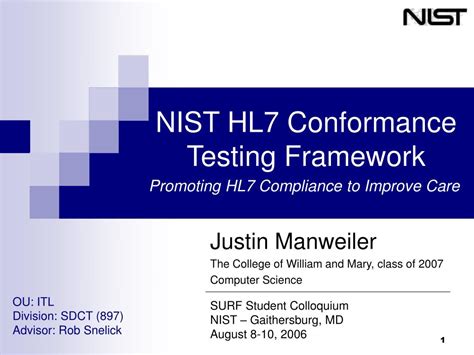 Ppt Nist Hl7 Conformance Testing Framework Powerpoint Presentation Free Download Id 3348974