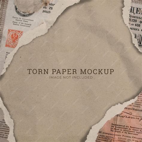 갈색 배경에 찢어진 종이 효과 이랑 프리미엄 Psd 파일