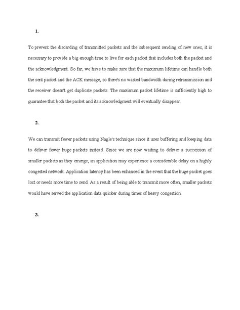 Written Assignment Unit 7 1 To Prevent The Discarding Of Transmitted