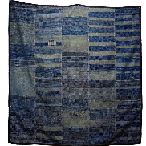 Antique Sashiko Indigo Cotton Kotatsu Table Cover Japanese Boro