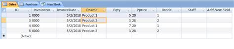 Inner Join Query Result To Datagridview As Products Stock C Ms Access