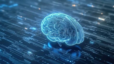 Illuminated Brain Circuitry, Futuristic Vision of Artificial Intelligence and Technological ...