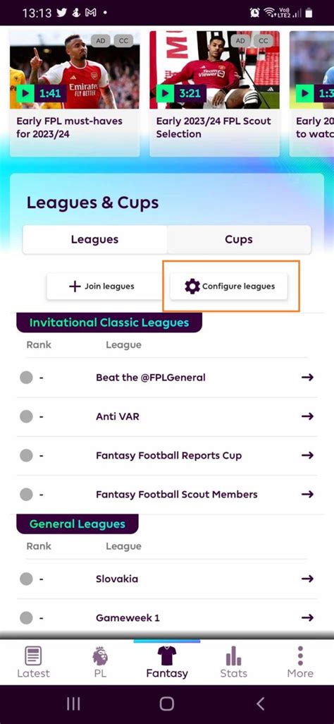 How To Create A League In FPL H H Classic FPL Reports