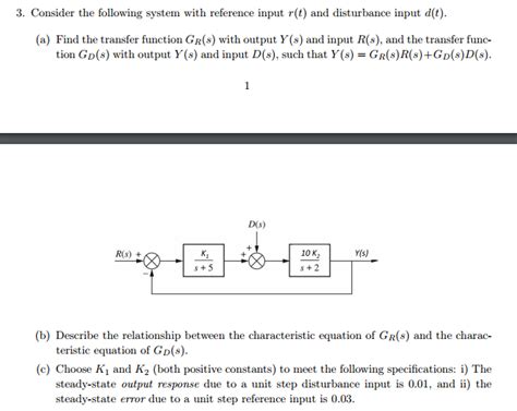 solved consider the following system with reference input
