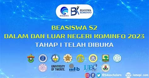 Pendaftaran Beasiswa S2 Kominfo 2023 Kuliah di Dalam dan Luar Negeri - LAMOPI