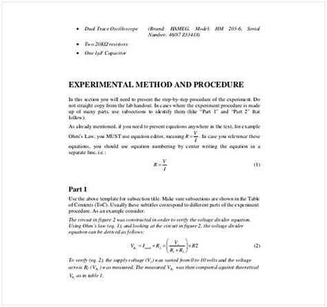 Lab Procedure Template PDF Template