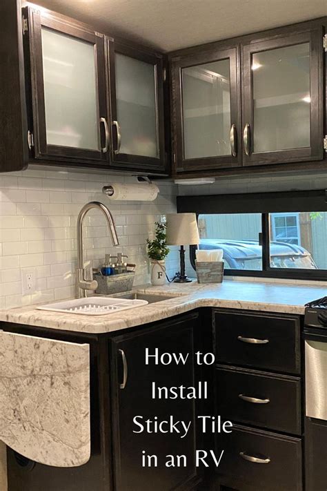 How To Install A Sticky Tile Backsplash In An RV Rv Interior Remodel Diy Camper Remodel