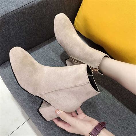 셀럽하우스 안감 스타일리시한 스웨이드 구두 신발 기모 앵글 부츠 겨울 여자