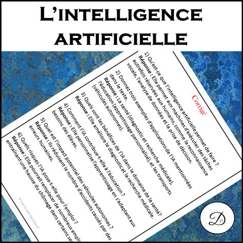 L’intelligence artificielle - texte argumentatif by Teach Simple