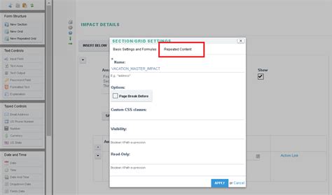 repeatable sections