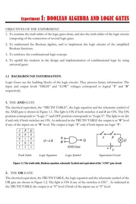 Solved 1 To Examine The Truth Tables Of The Logic Gates