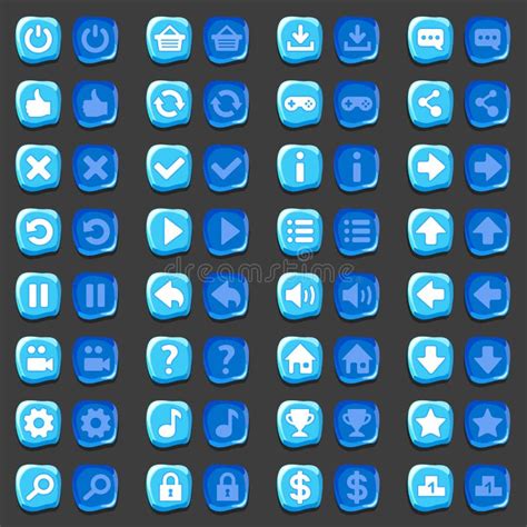 Game Menu Vector Yellow Ui Buttons Stock Vector Illustration Of Navigation Control