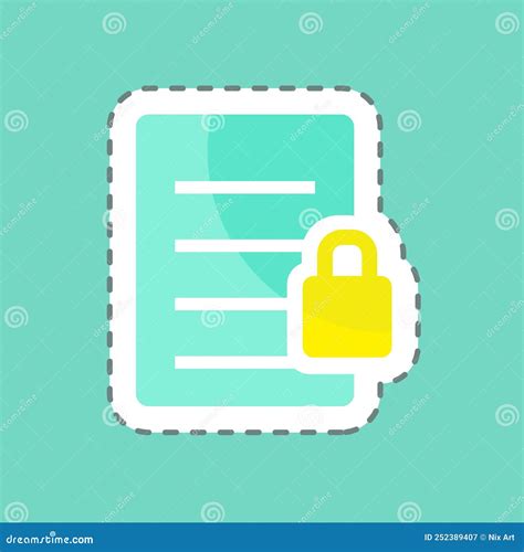 Sticker Line Cut Secure Document Suitable For User Interface Symbol Simple Design Editable