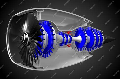 Premium Photo Cross Section Of Jet Engine Isolated On Black Background
