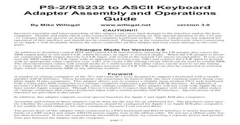 pdf ps 2 rs232 to ascii keyboard adapter assembly and · ps 2
