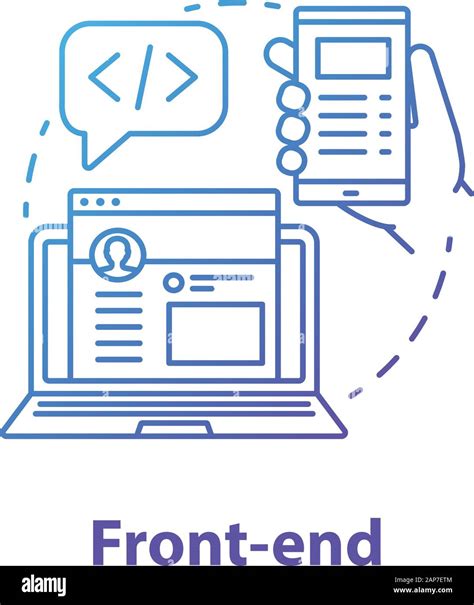 Front End Concept Icon Software Development Kit Idea Thin Line