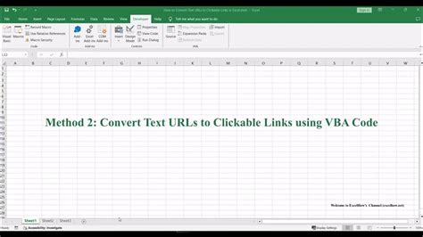 how to convert text urls to clickable links in excel youtube
