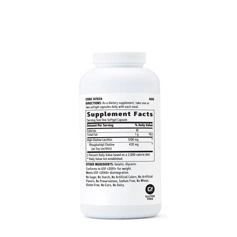 Triple Lecithin™ Supplement 1200mg 180 Softgels 180 Servings Gnc