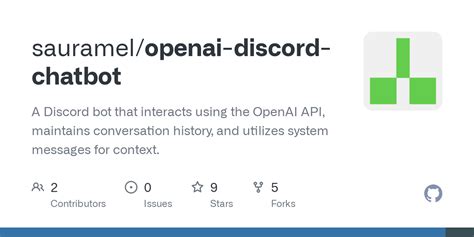 Github Sauramelopenai Discord Chatbot A Discord Bot That Interacts Using The Openai Api