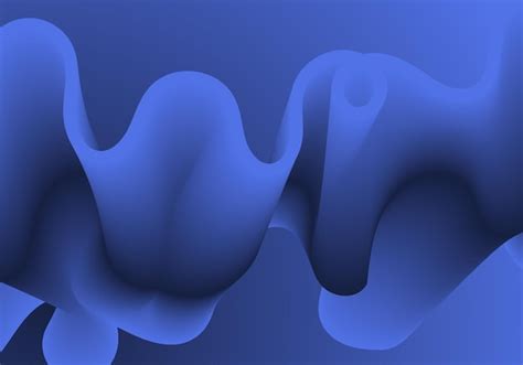 Premium Vector Blue Fluid Wave Duotone Geometric Compositions With Gradient 3d Flow Shape