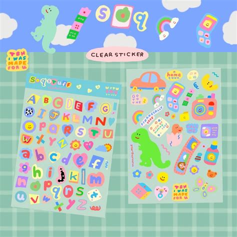 พร้อมส่ง Clear Sticker สติกเกอร์ใส ลอกออกไม่ทิ้งคราบกาว สีไม่ลอก Soqstuff ขนาด A6