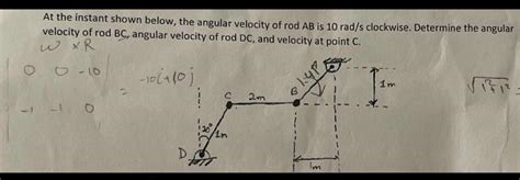 At The Instant Shown Below The Angular Velocity Of Chegg