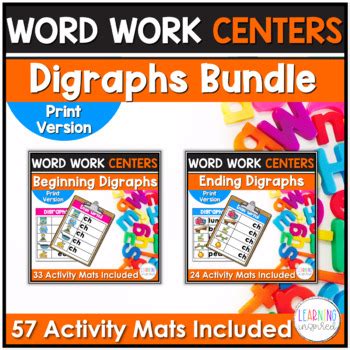Digraph Word Work Activities Bundle By Learning Inspired Tpt