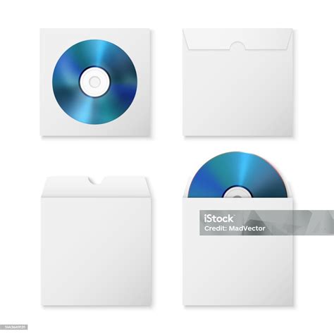 벡터 3d 현실적인 파란색 Cd 종이 커버가 있는 Dvd 봉투 케이스 격리 Cd 상자 모형에 대 한 포장 디자인 템플릿입니다