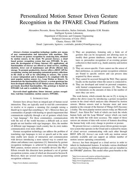 Pdf Motion Sensor Driven Gesture Recognition For Future Internet Application Development