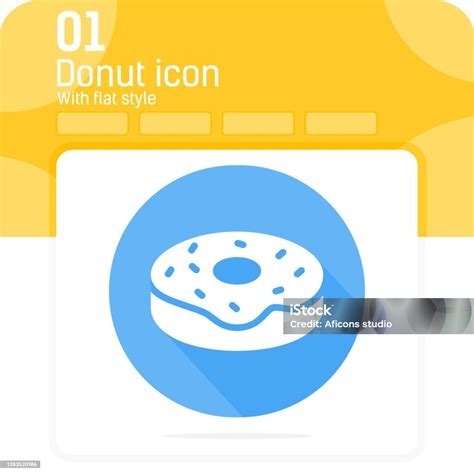 흰색 배경에 고립 된 평평한 긴 그림자 스타일도 넛 프리미언 아이콘 벡터 일러스트도 도넛 기호 기호 아이콘 웹 디자인 Ui Ux 셀룰러 응용 프로그램 음식 및 모바일 앱