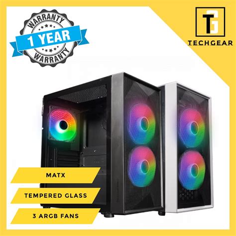 Tecware Forge M2 Argb Tg M Atx Chassis Black White Shopee Singapore