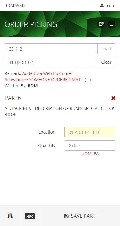 Warehouse Management System Wms Rdm Infinity