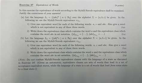 Solved Exercise 27 ﻿equivalence Of Words8 ﻿pointsin This