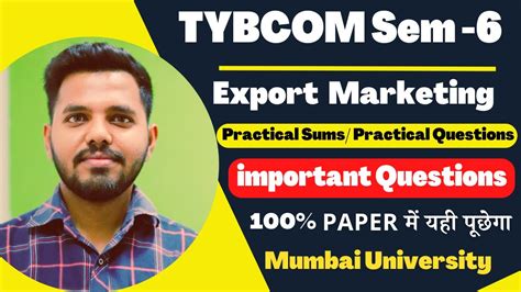 Tybcom Export Marketing Sem 6 Practical Sums With Solution Mumbai University Youtube