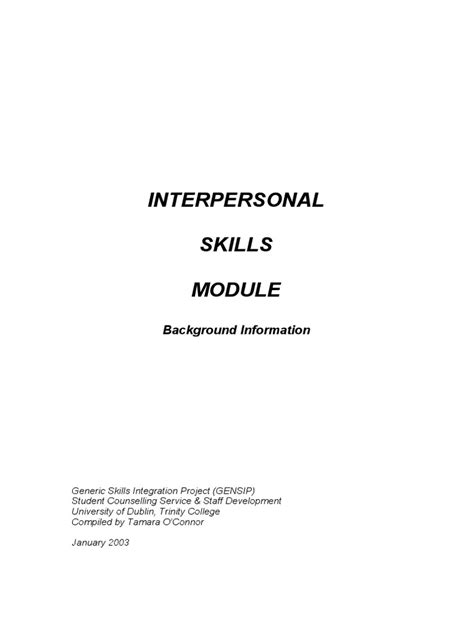 Interpersonal Module Pdf Nonverbal Communication Body Language
