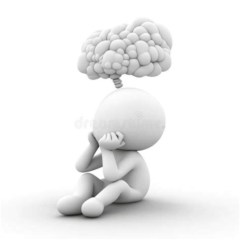 Thoughtful 3d Character Contemplating Sitting In Quiet Reflection