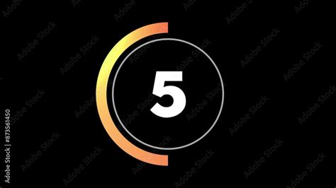 Double Circle 10 Seconds Minimalist Countdown Timer Orange Gradient On Black Background Thick