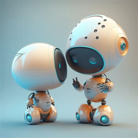 premium ai image mini futuristic robot about helping talk generative ai