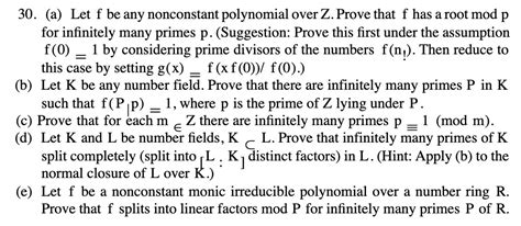 Solved A Let F Be Any Nonconstant Polynomial Over Z Prove That F Course Hero