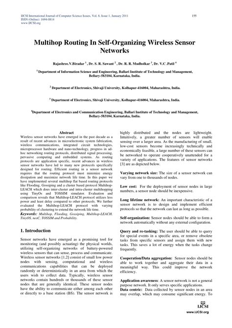 Pdf Multihop Routing In Self Organizing Wireless Sensor Networks