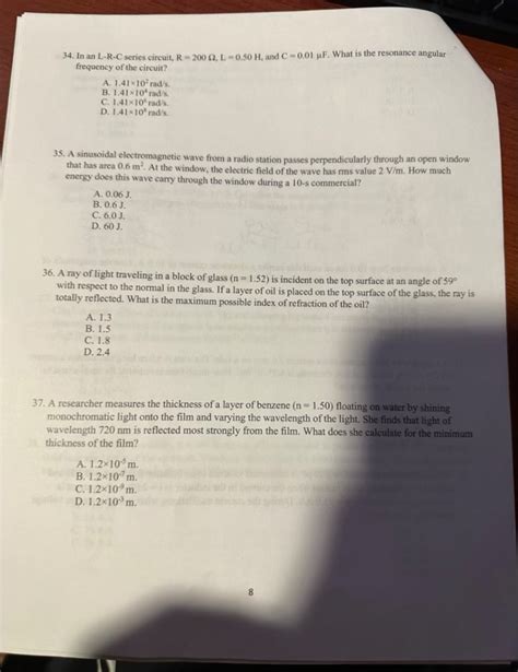 Solved In an L R C series circuit R 200Ω L 0 50H and Chegg com
