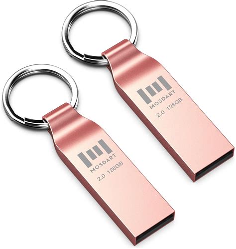 Amazon Com MOSDART Waterproof 128GB USB2 0 Flash Drive ExFAT Metal Memory Stick With Keychain