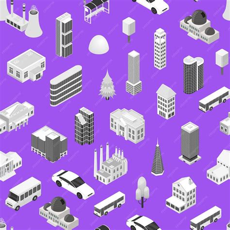 Premium Vector City Map Concept Seamless Pattern Background 3d
