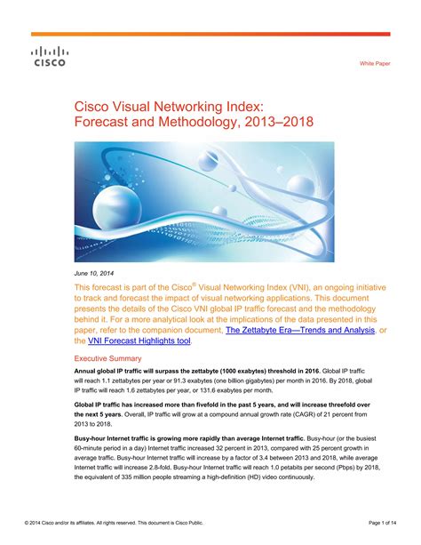 Cisco Visual Networking Index Forecast And Methodology 20132018 PDF Internet Computing