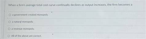 solved when a firm s average total cost curve continually