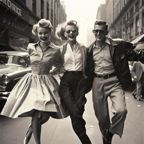 Premium Photo People Fashion Clothing 1950 In The Style Of Iconic