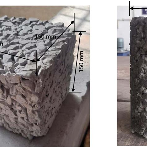 Specimens Tested For Pervious Concrete Properties A Cube And B