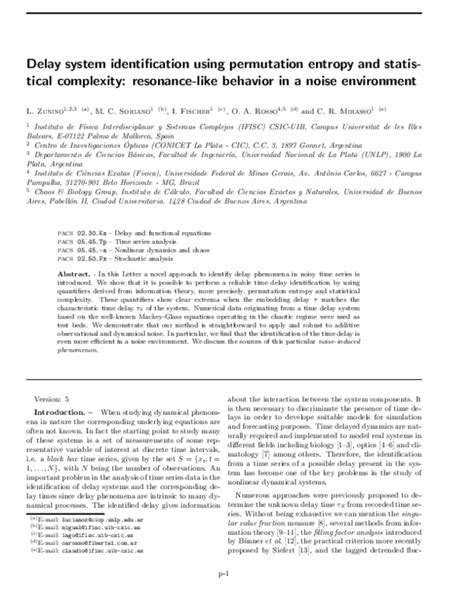 pdf delay system identification using permutation entropy and