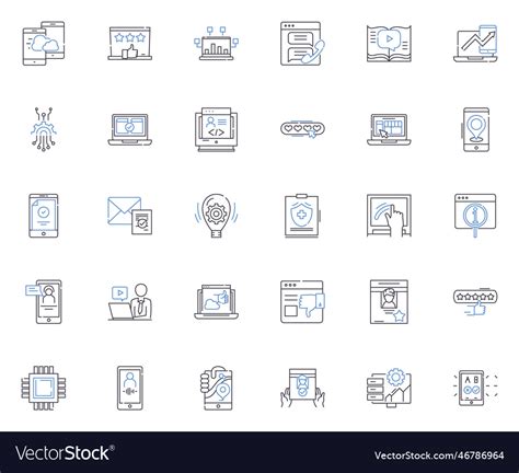 Cloud Computing Line Icons Collection Royalty Free Vector