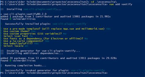 error to quick start in w10 · issue 40 · vuetifyjs vue cli plugins